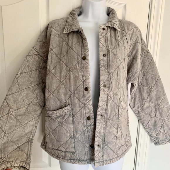 Katydid | Jackets & Coats | Light Grey Quilted Jacket | Poshmark